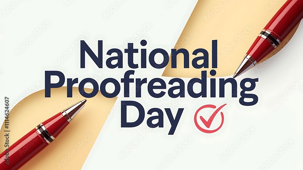 Graphic Design for National Proofreading Day with Bold Text, Red Pen ...