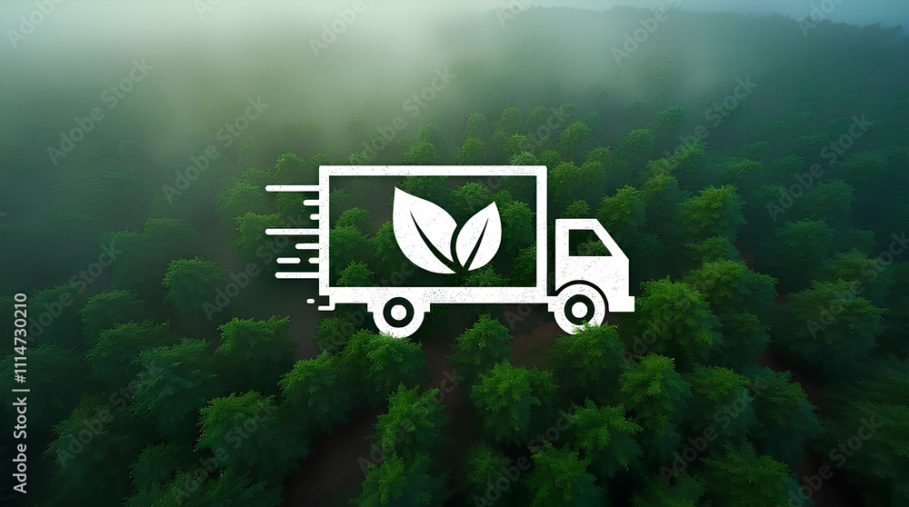 Green logistic or Sustainable transport concept. Truck icon transport ...