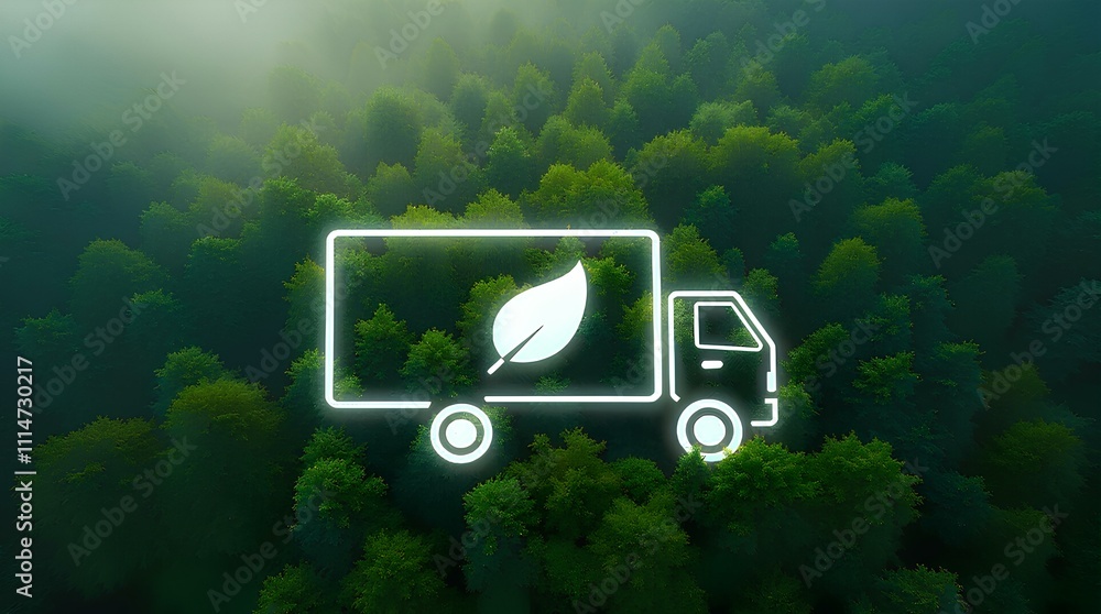 Green logistic or Sustainable transport concept. Truck icon transport ...