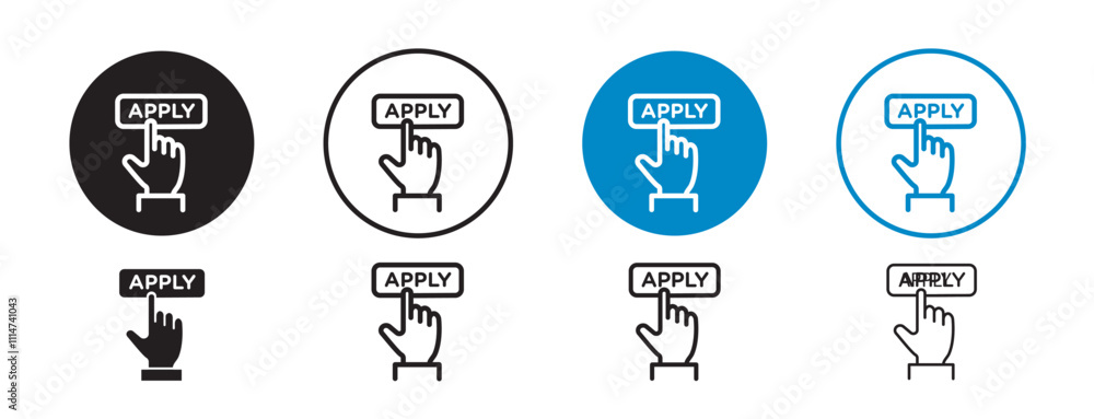 Vector de Stock Set of 8 "Apply" icons with an unexpanded vector & 1 ...