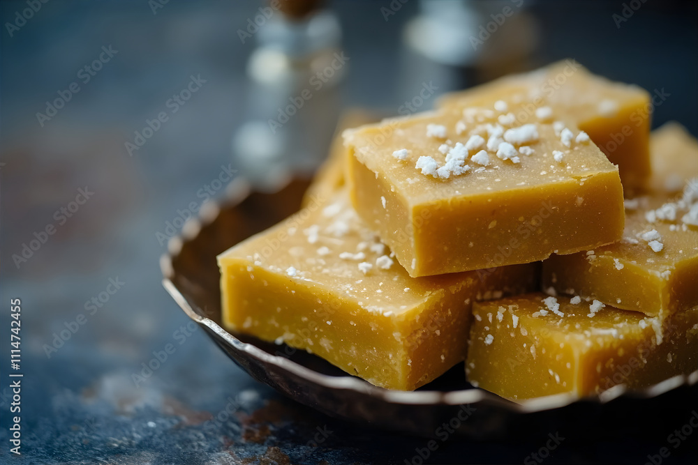 Til ki barfi dish. Illustration for festival of lohri. Traditional dish ...