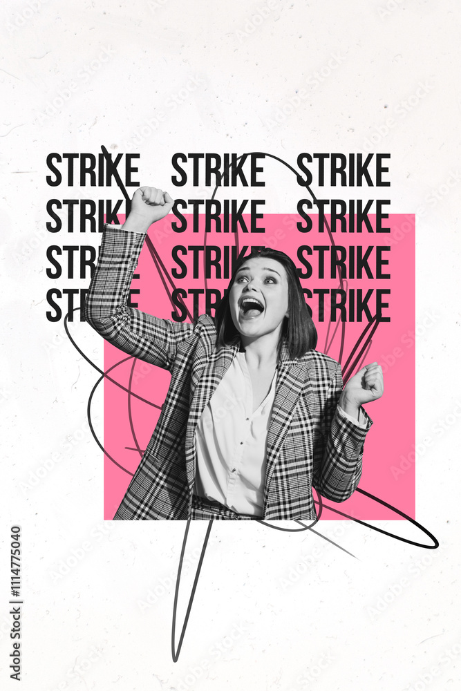 Composite trend artwork sketch image photo collage of young woman ...