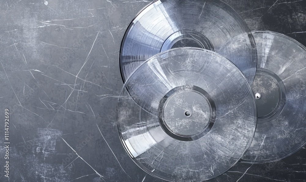 Scratched plastic vinyl covers isolated on transparent background ...