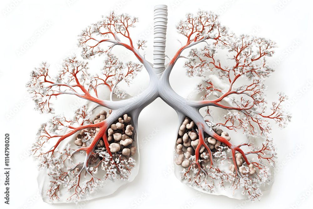 Anatomical Visualization of the Human Lungs: Detailed View of Bronchi ...