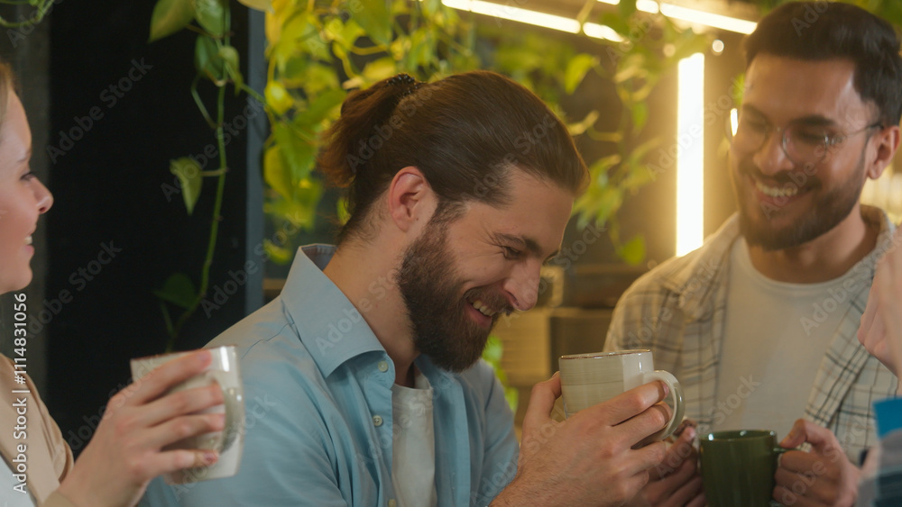 Multiethnic team business men women diverse girls guys colleagues ...