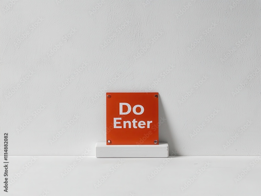Bold do not enter sign displayed on a minimalist wall urban setting ...