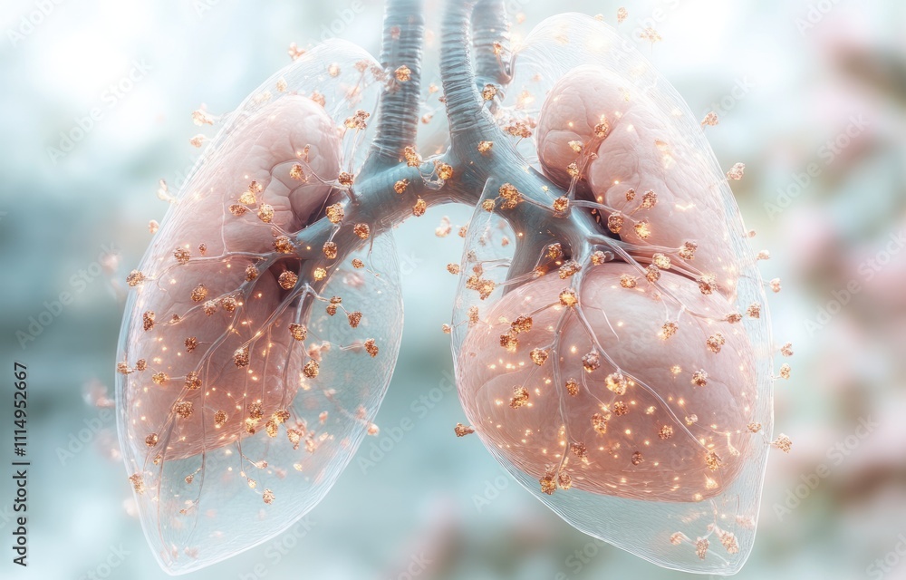 Foto de Stock Hyper-realistic 3D Illustration of Human Lungs and Heart ...