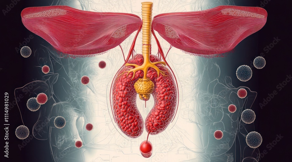 Detailed Anatomical Illustration of the Female Reproductive System with ...