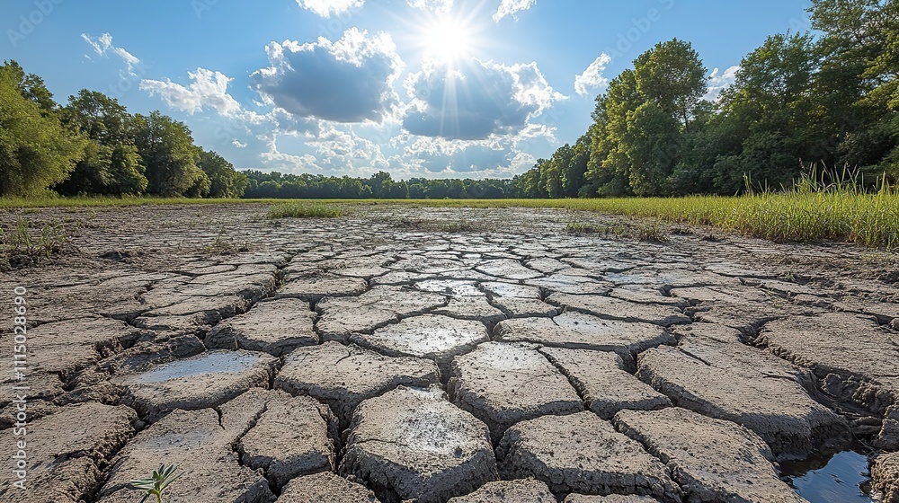 Dry, cracked ground and low water levels highlight the extreme drought ...