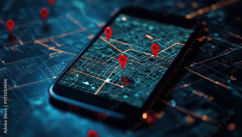 Mobile Navigation App: Exploring Interactive Maps with Location Markers ...