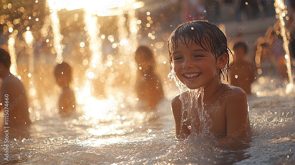 People cooling off in a fountain during extreme heat illustrate the ...