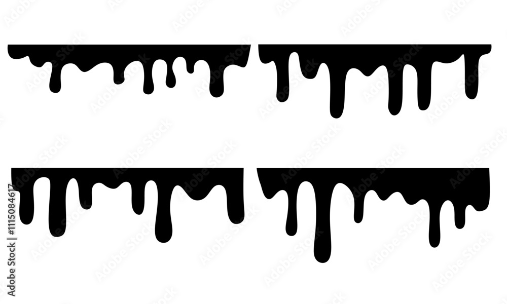 melting black color drips vector. Ink drip and black Melt Drips ...
