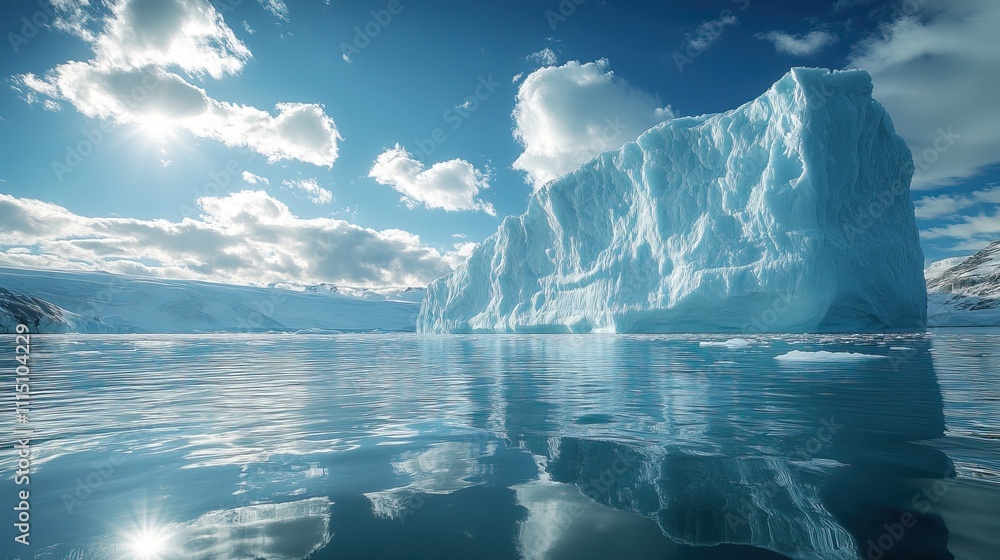 The melting glaciers and icebergs from the Greenland ice sheet are ...