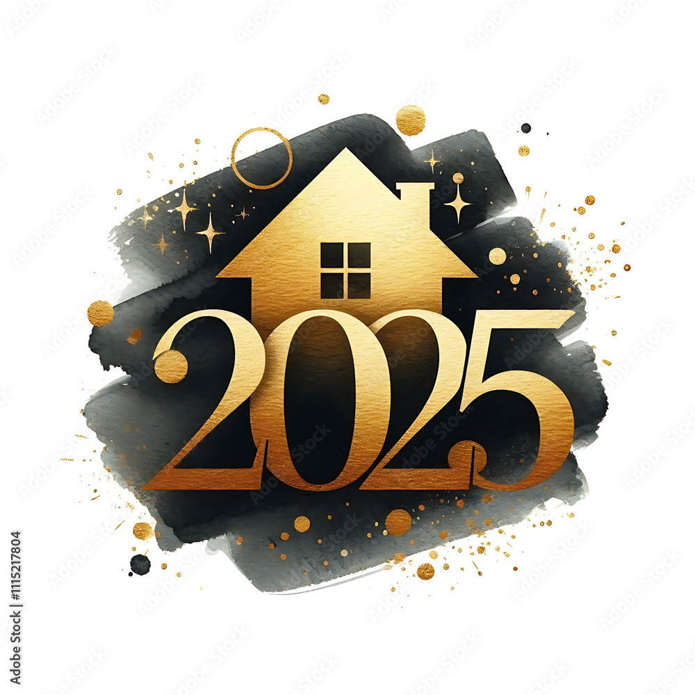 2025 New Year design luxury golden color design for real estate ...