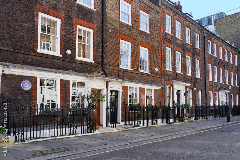 London, UK - 18th century Georgian townhouses on Cowley Street in ...