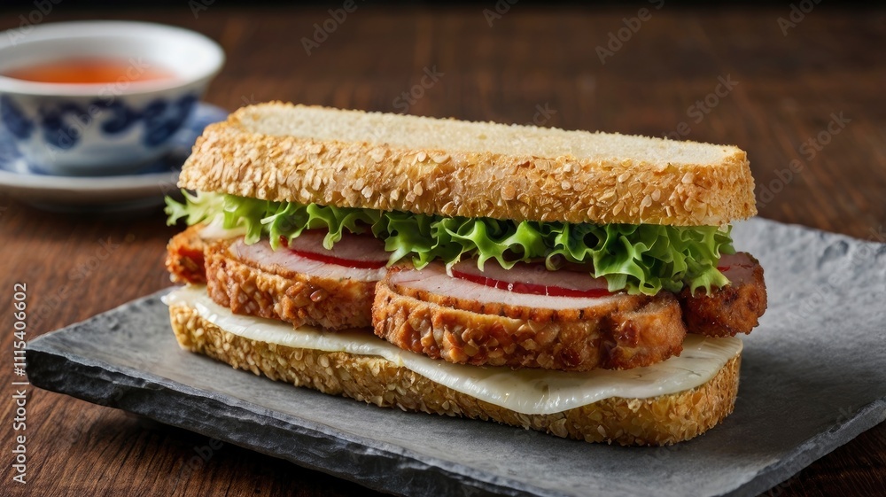 Katsu Sando (Pork cutlet sandwich,japanese food) Stock Photo | Adobe Stock