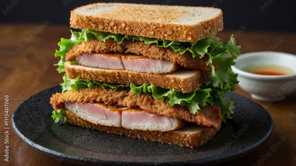 Katsu Sando (Pork cutlet sandwich,japanese food) Stock Photo | Adobe Stock