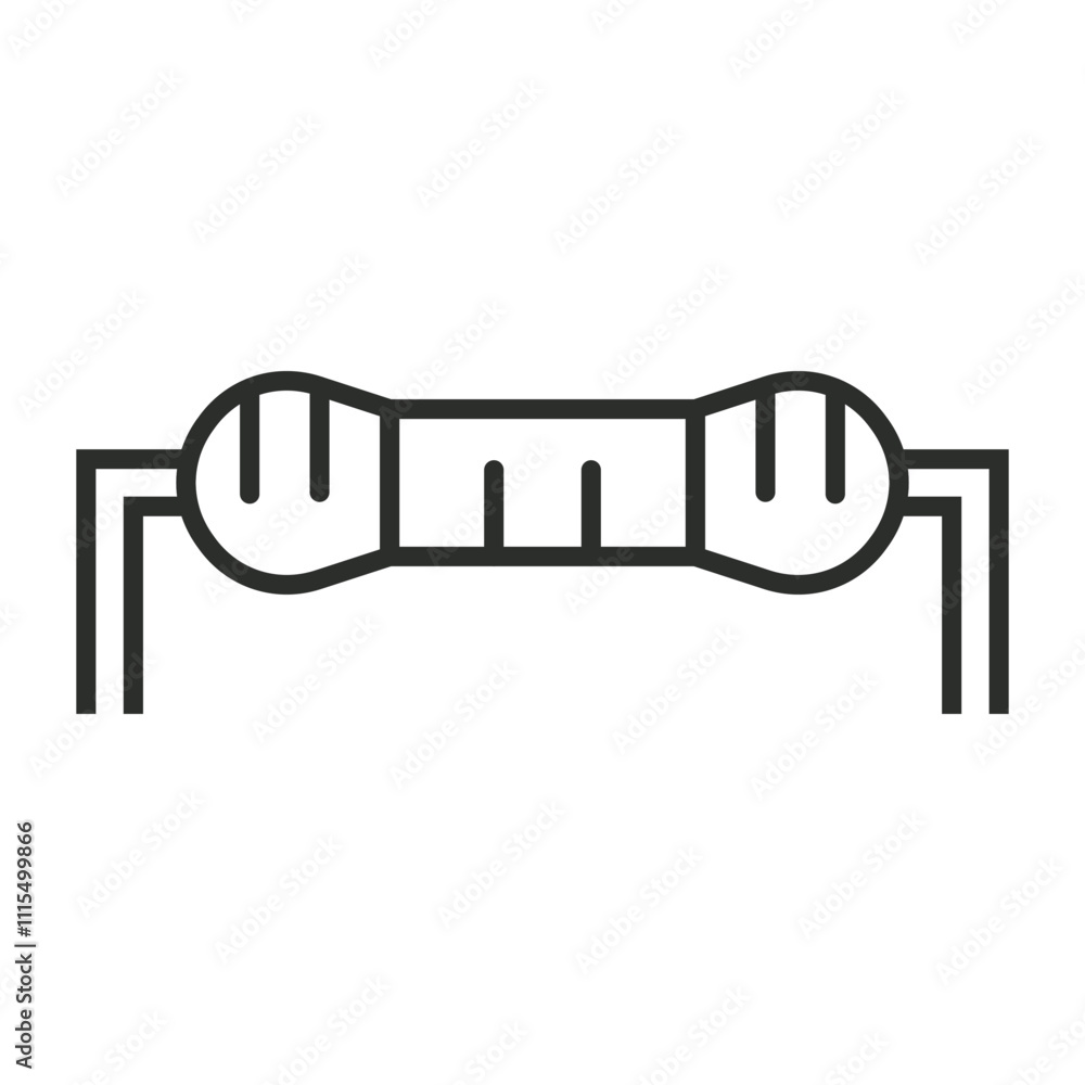 Resistor icon, Electric component symbol outline icon, editable vector ...