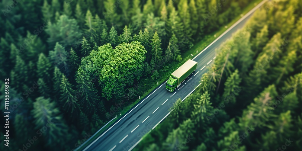 Green Logistics Concept: Truck Icon Representing Clean Energy and Eco ...