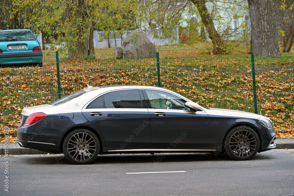 Minsk, Belarus. Nov 5, 2024. Mercedes Maybach S-Class V12 parked in the ...