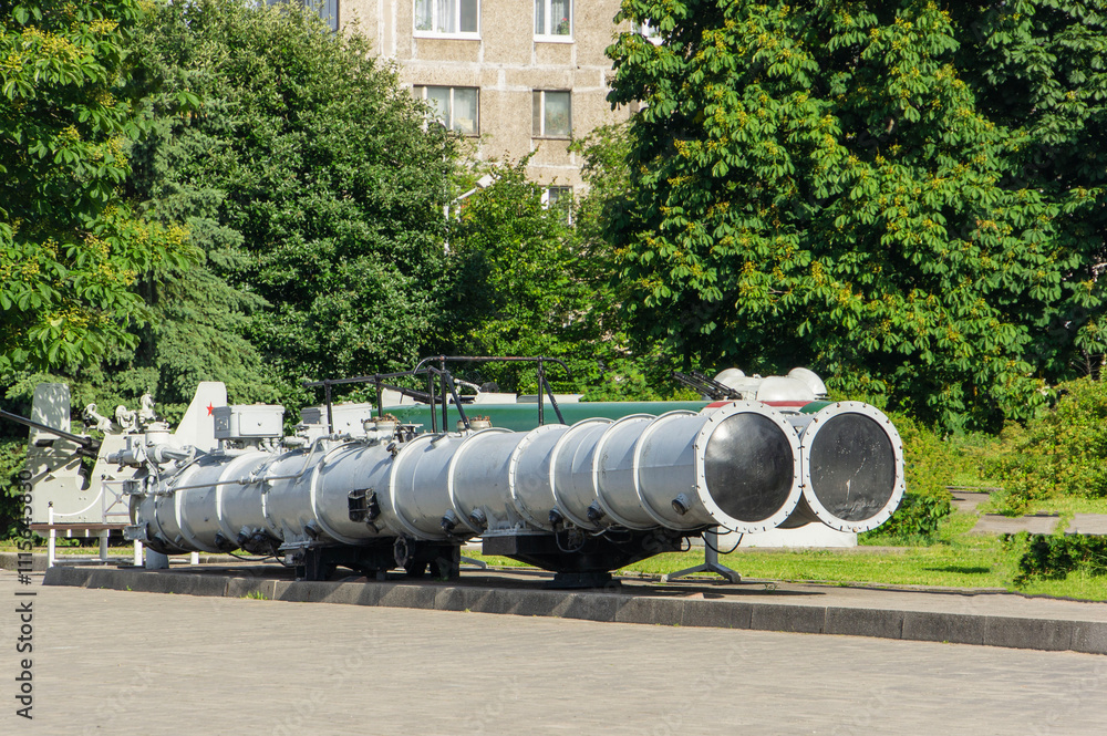 Exposition of weapons from times installed on boats and ships of Second ...