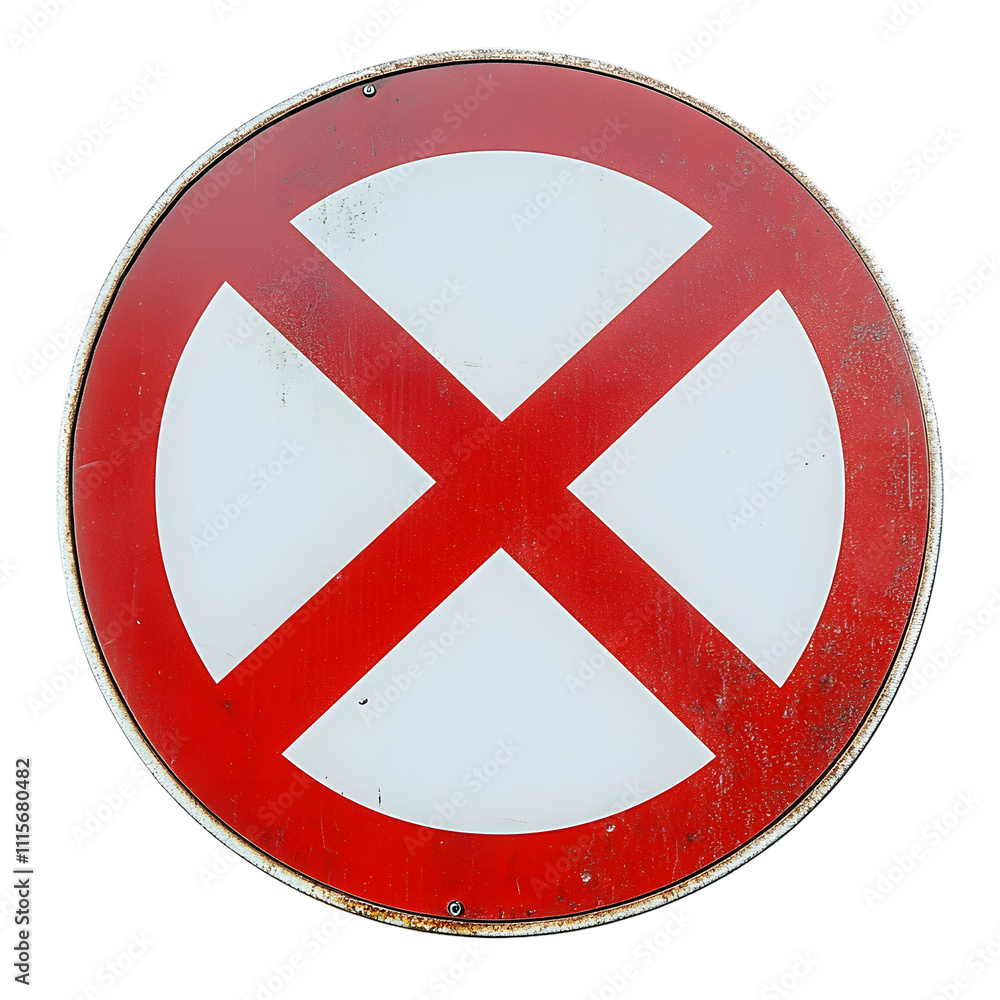 Round no entry traffic sign with a red circle and diagonal line ...