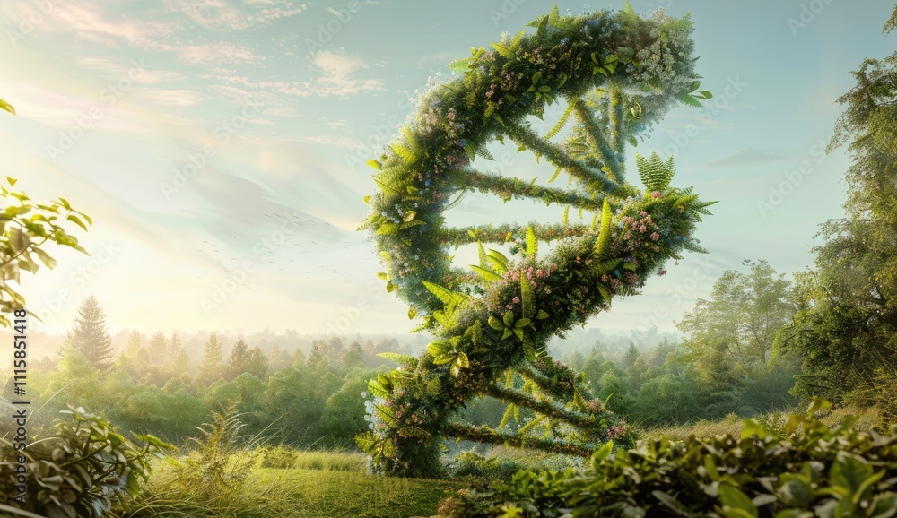 An artistic representation of the double helix structure made from ...