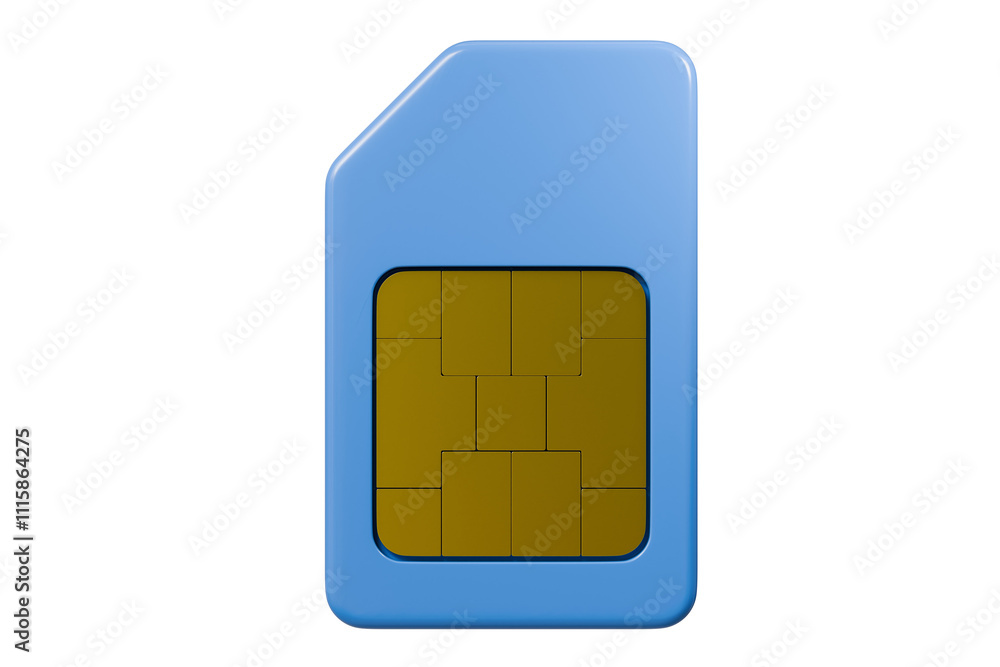 3d SIM Card with circuit microchips icon. Mobile phone cellular SIM ...