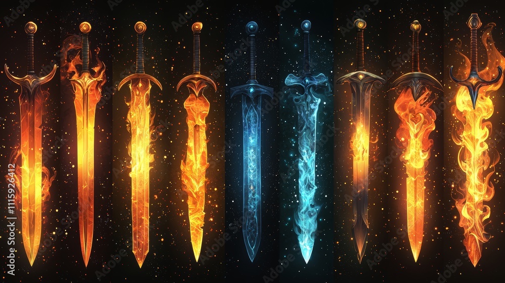 Stock-Illustration „In game user interface design, a VFX effect for a ...