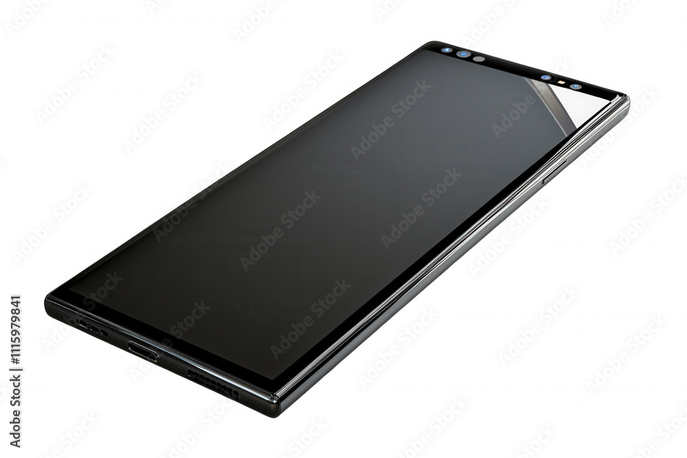 Isolated on a transparent background. Sleek modern smartphone with ...