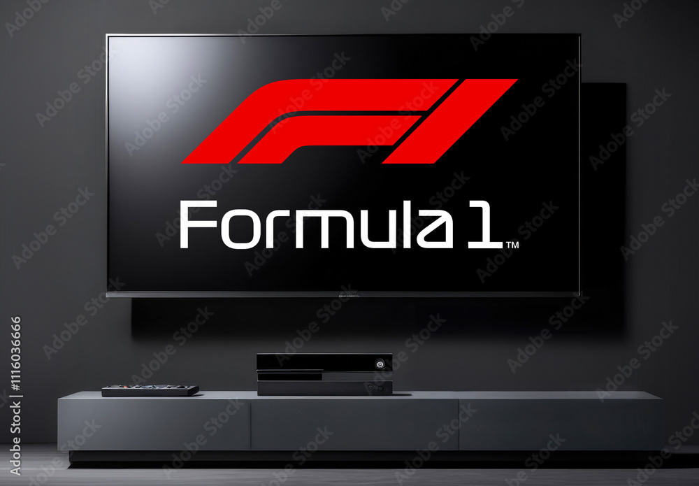 Milan, March 2024 - LED television with Formula 1 logo on display on ...