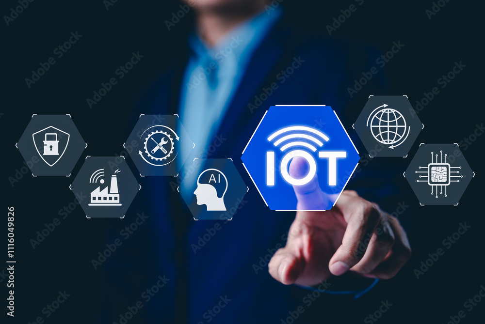 IoT Technology and Wireless Connectivity Concept. Internet of Things ...