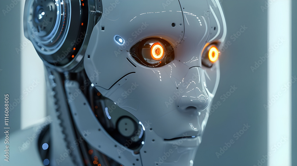 Futuristic AI robot, a glimpse into the future. Artificial intelligence ...