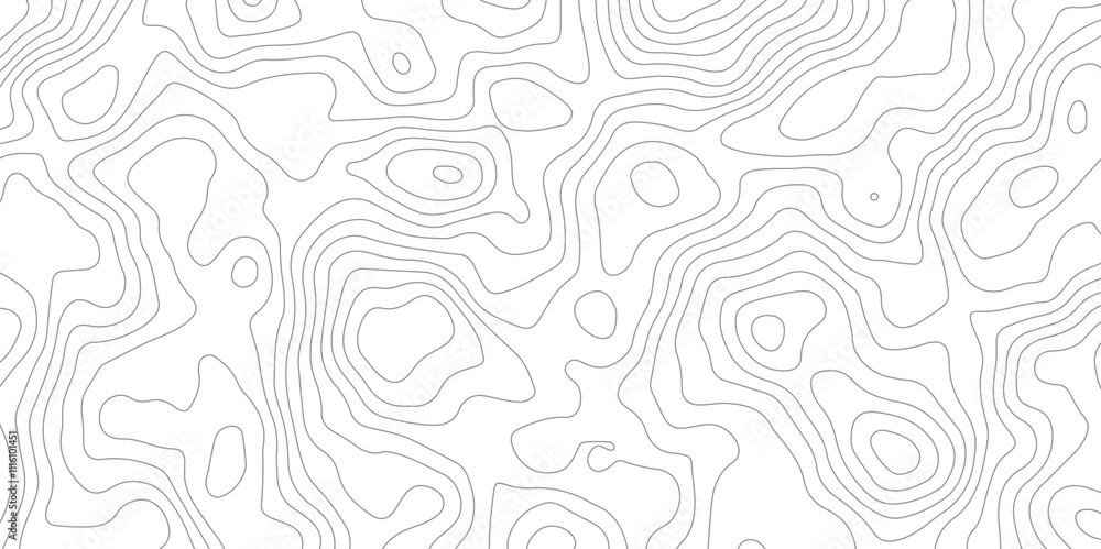 White background topography contour map with black curve lines. luxury ...