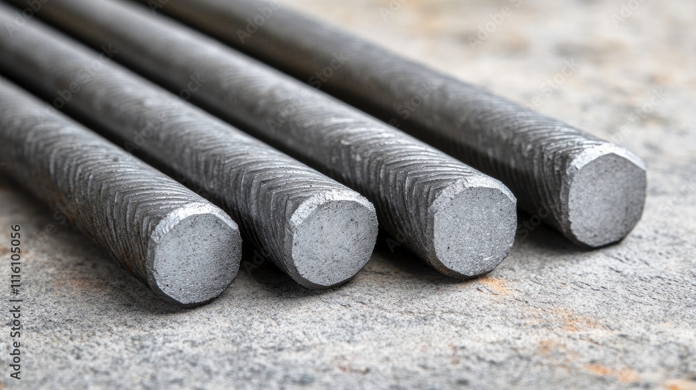 Steel reinforcement bars used in concrete construction for structural ...