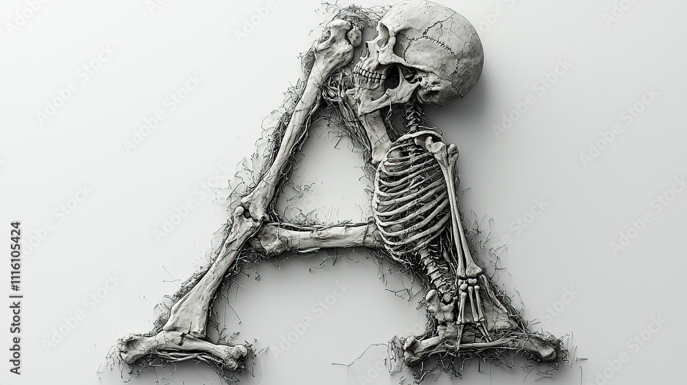 alphabet, bones, letters, skeleton, spooky, eerie, creepy, horror ...