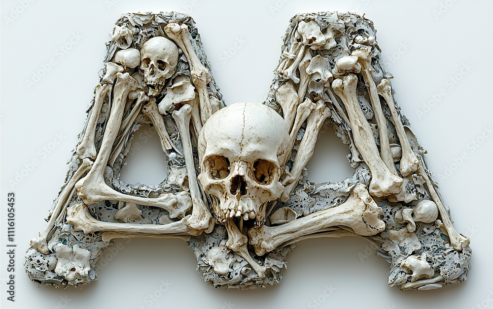 alphabet, bones, letters, skeleton, spooky, eerie, creepy, horror ...