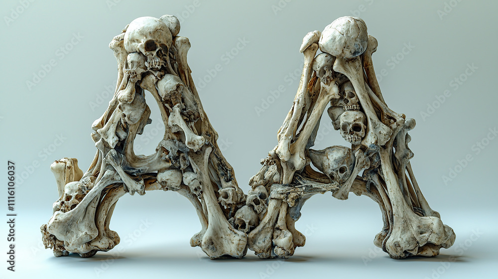 alphabet, bones, letters, skeleton, spooky, eerie, creepy, horror ...