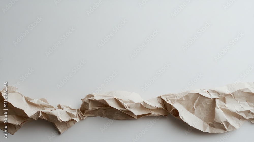 Wrinkled and crumpled old paper texture on a clean white background ...