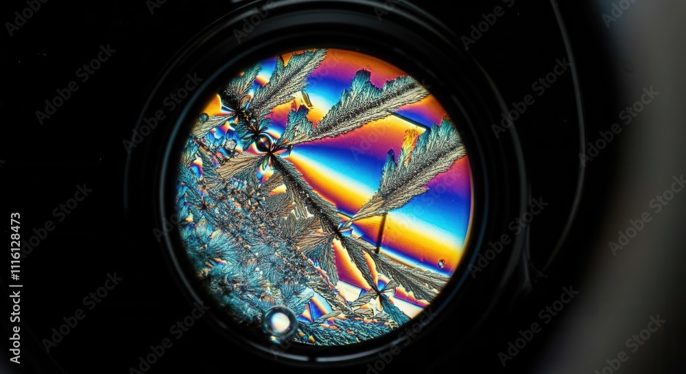 Colorful crystal patterns microscope lens Stock Photo | Adobe Stock