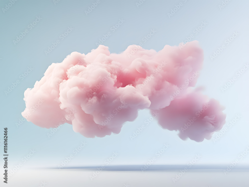 Soft pink cloud formation digital space 3d render minimalist design ...
