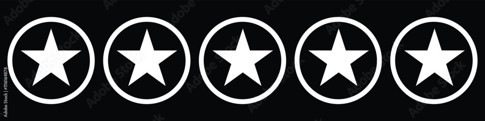 Five stars customer review icon for apps and websites. Set of five star ...