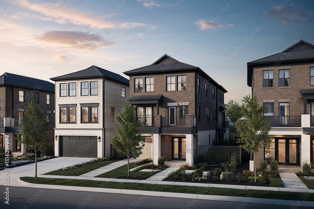 Contemporary Townhouse Subdivision Design with Tilt-Shift Photography ...