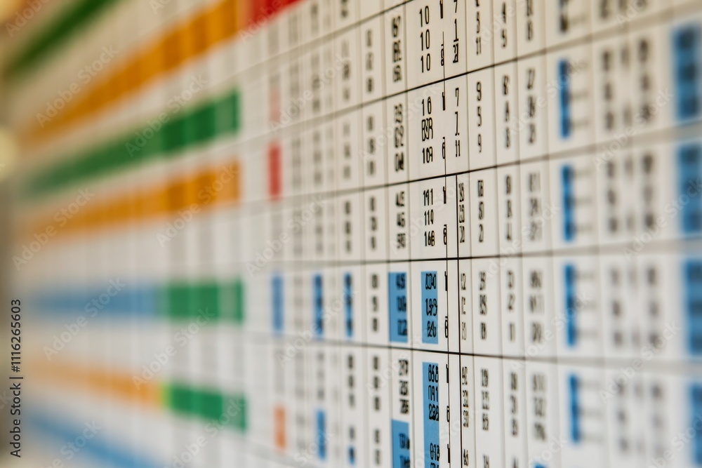 Colorful Data Table with Rows and Columns for Statistical Analysis ... Colorful Data Table with Rows and Columns for Statistical Analysis ...