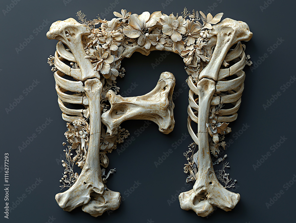 alphabet, bones, letters, skeleton, spooky, eerie, creepy, horror ...