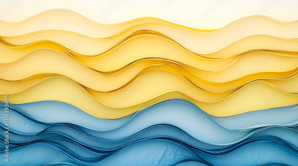 Yellow Blue Water Textures. An abstraction of flowing surf and waves ...