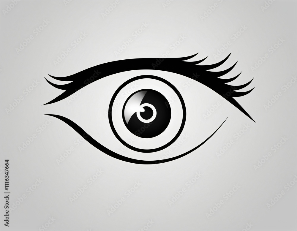 Ilustração A clean logo with a stylized eye, emphasizing vision and ...