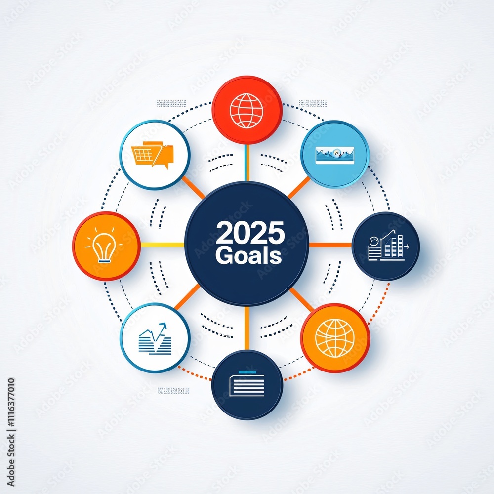 Paper 2025 goals concept. Conceptual diagram for 2025 goals Stock ...