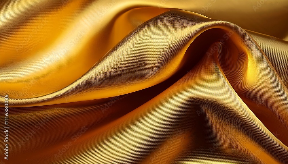 Shiny gold surface with waves in a chromatic fabric background creating ...