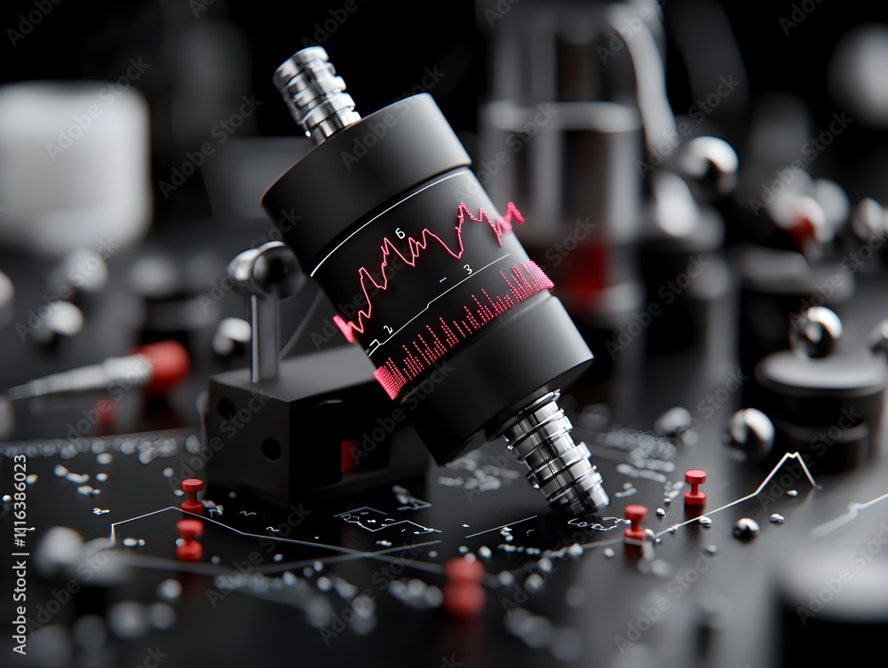 Seismograph recording the powerful tremors and of a catastrophic ...